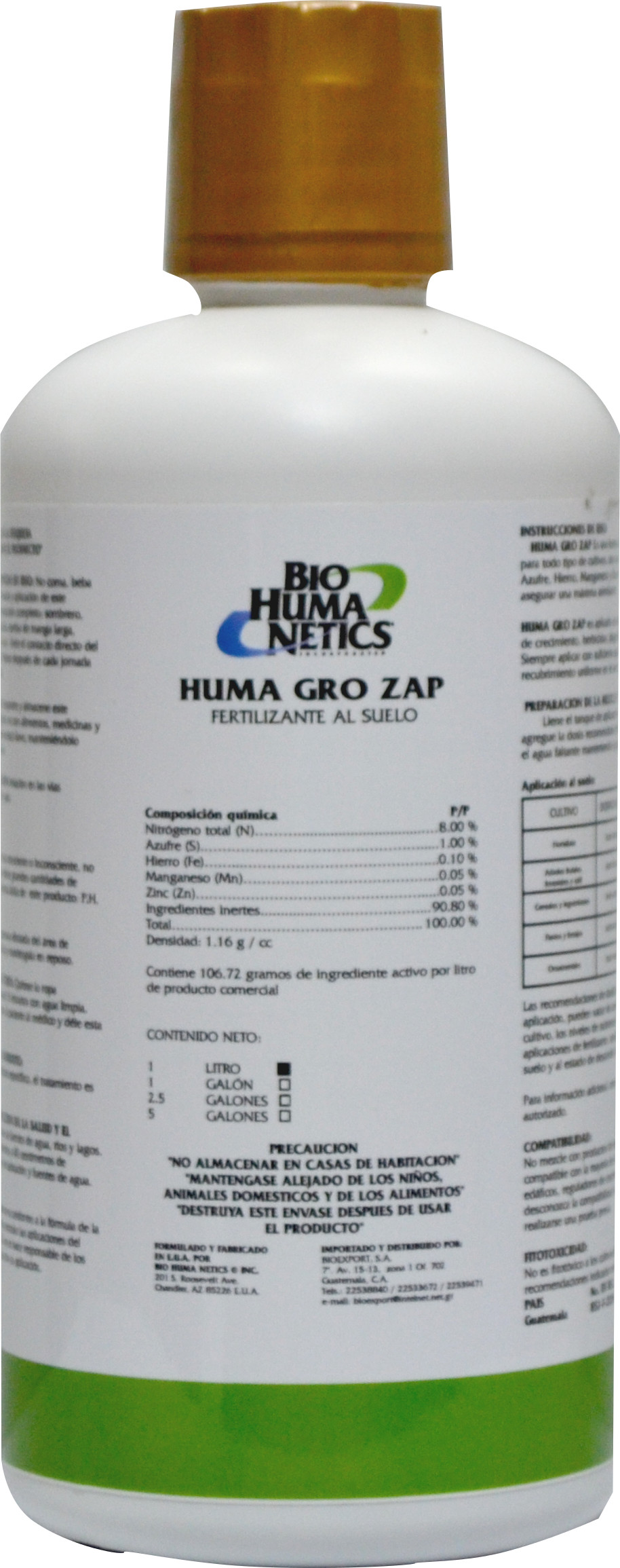 Fertilizante Huma Gro Zap | BIOEXPORT